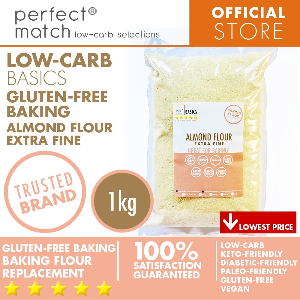 PerfectMatch Low-carb l Almond Flour -Extra Fine 1kg l Keto-Friendly l ...