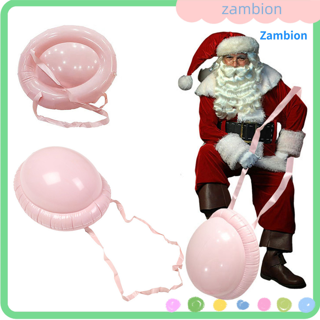 [zambion] Inflatable Fake Belly Prop Santa Claus Pregnant Woman Beer ...