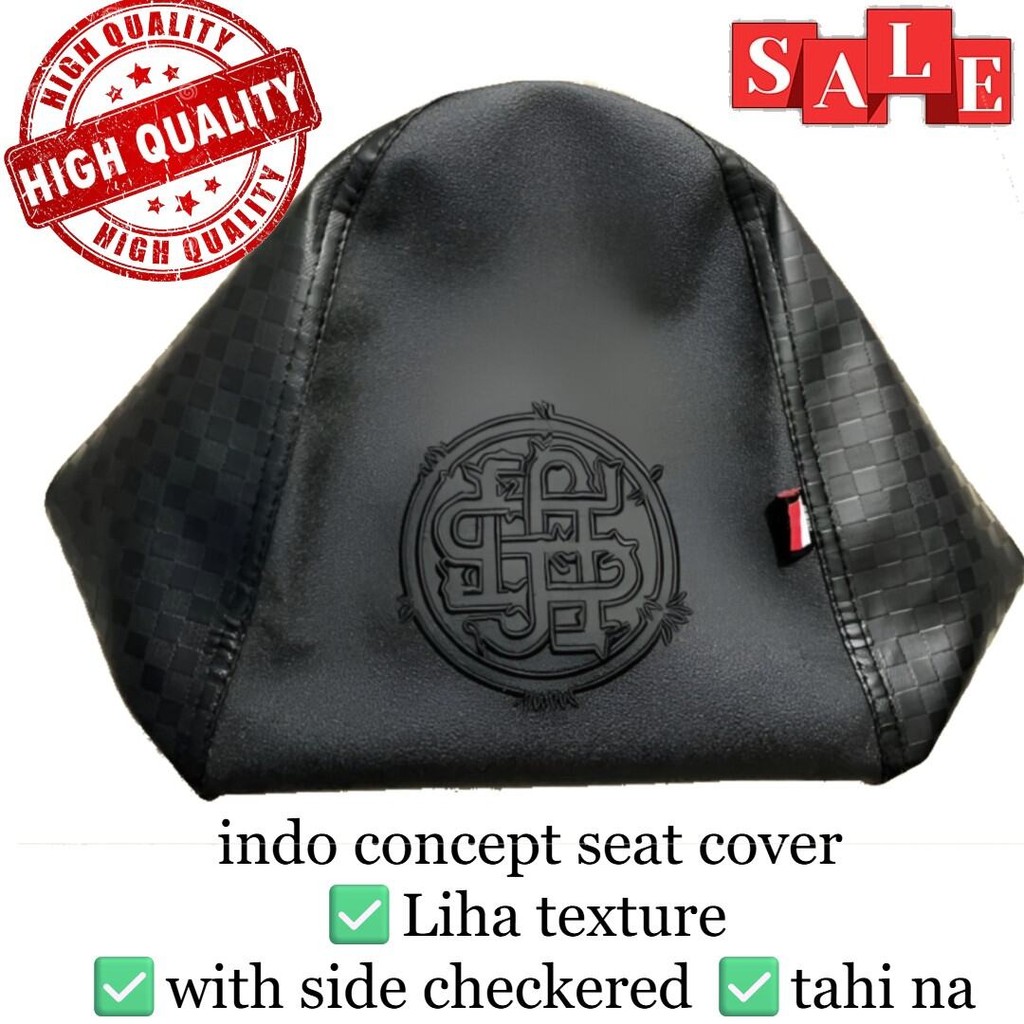 HONDA CLICK 125 Black indo concept seat cover Liha texture with side ...