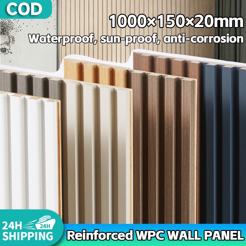 WPC Wallpaper Plastic wood panel Board Fluted Wall Sticker TV ...