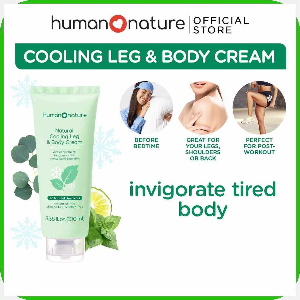 Human Nature Cooling Leg & Body Cream 100ml (No Harmful Chemicals ...