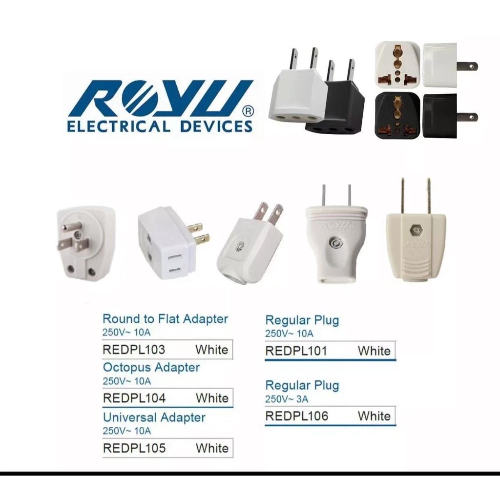 Royu extension outlet/surface switch/rubber plug adapter pull chain ...