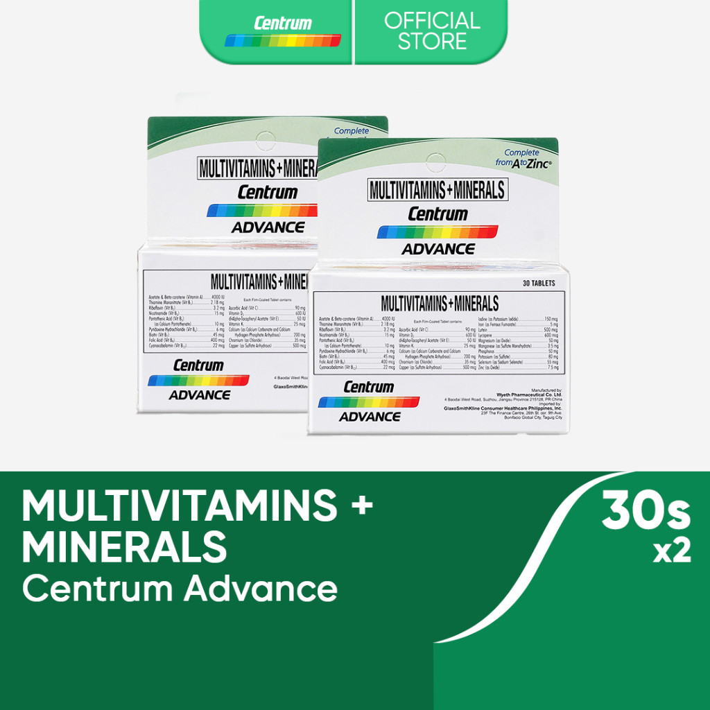Centrum Advance Multivitamins and Minerals 30s x2 | Shopee Philippines