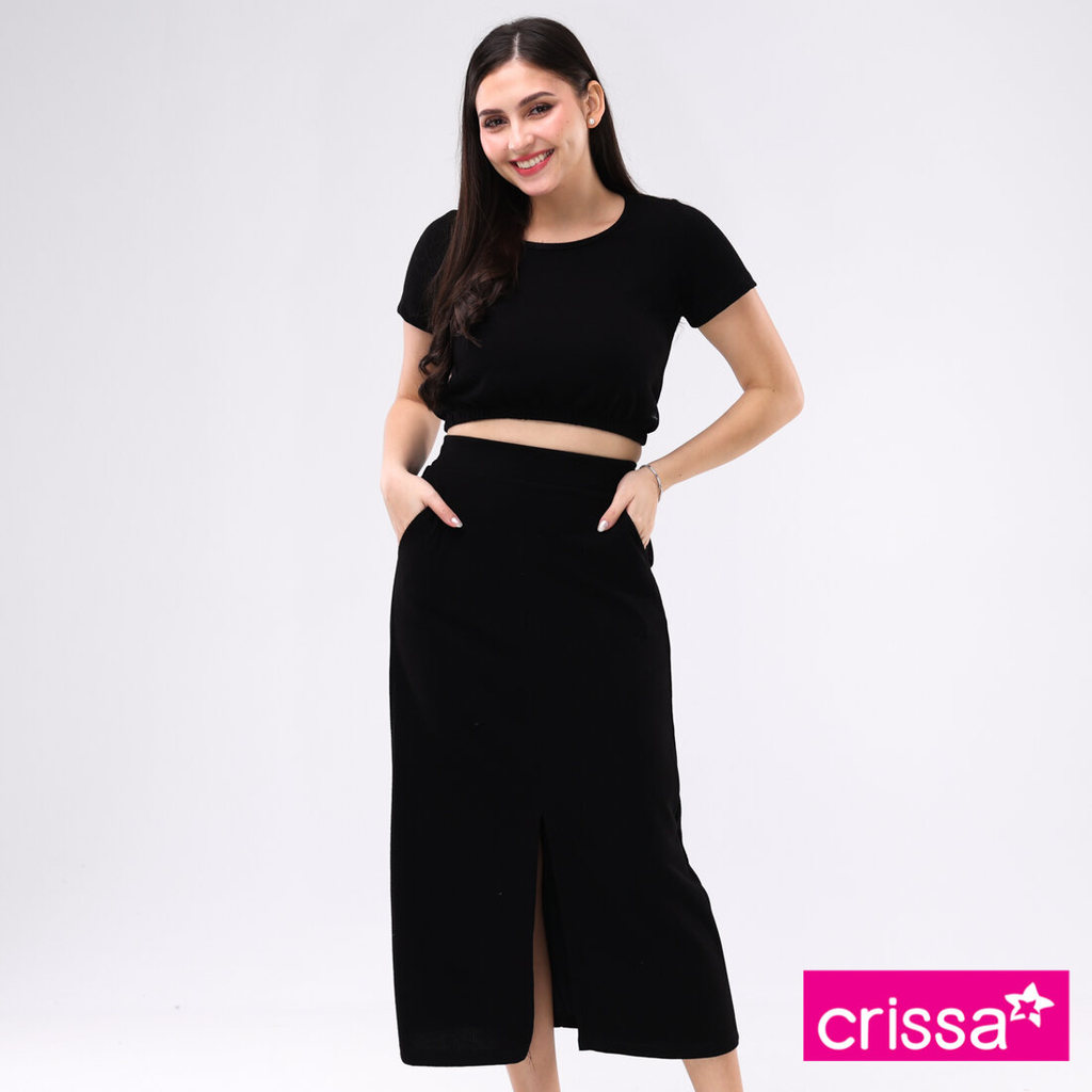 Crissa Waffle Riffle Knit Short Sleeves Top Terno Skirt CLST16-0008 ...