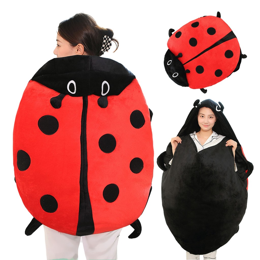 Wearable Ladybug Pillow Cute Warm Sleeping Plush Removable Oversized ...