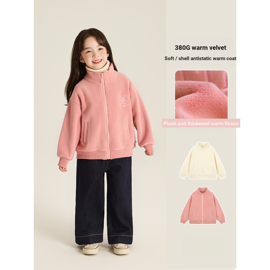 Amybaby Girls Top Winter 2025 New Style Milk fufu Stand Collar Niche ...