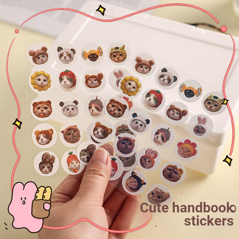 Cartoon Animal Collection Stickers Children's Handbook Material ...