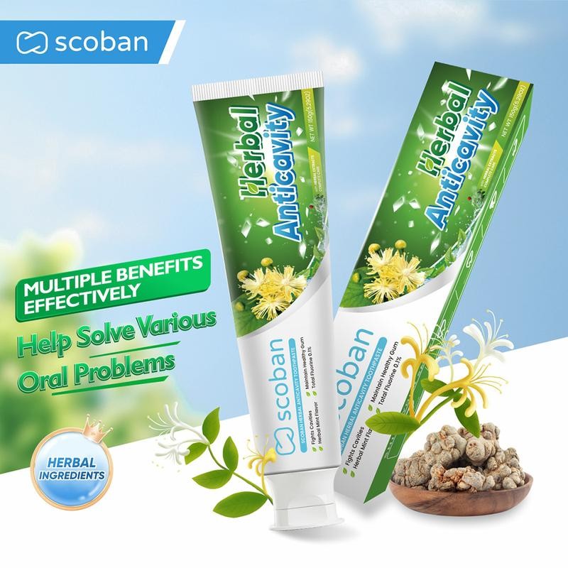 Scoban Herbal Toothpaste 150g | Anti-Cavity, Whitening, Fresh Breath ...
