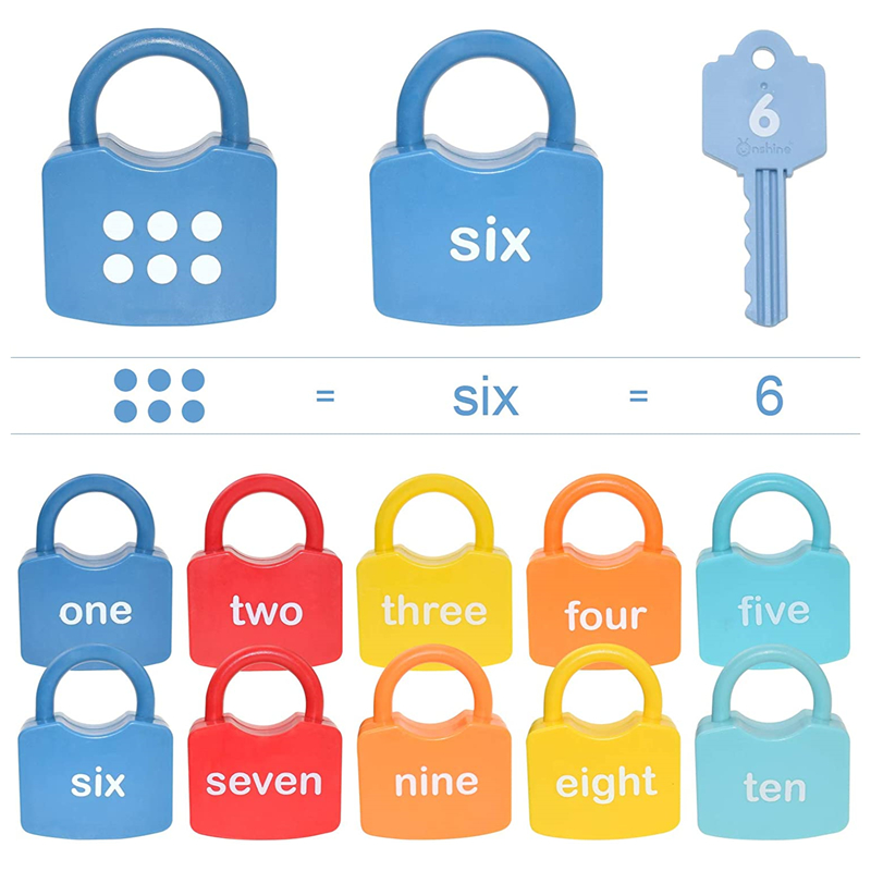 Alphabet Number Locks Keys Playset Montessori Matching Activity for ...