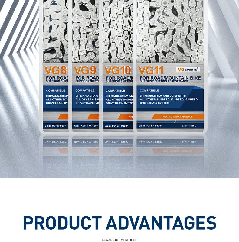 Vg Sports Mtb Bicycle Chain 6 7 8 9 10 11 12 Speed 116 Links Mountain ...