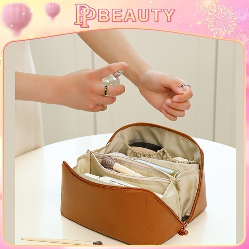 Portable Makeup Bag PU Leather Pouch Beg Makeup Murah Storage Bag ...