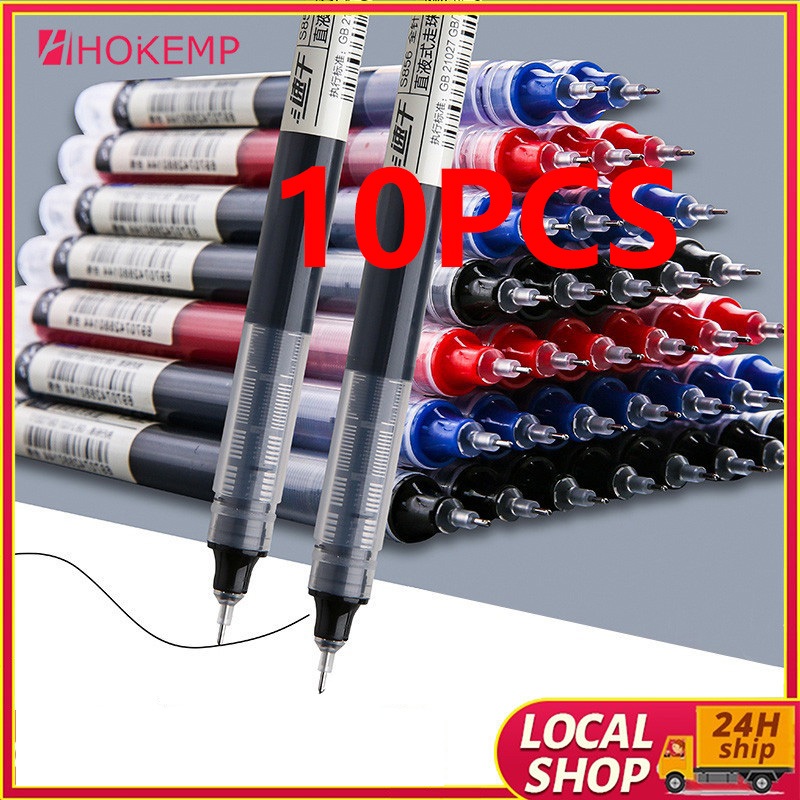 Straight Liquid Ballpoint Pen 0.5mm Quick Dry Rollerball Gel Pen ...