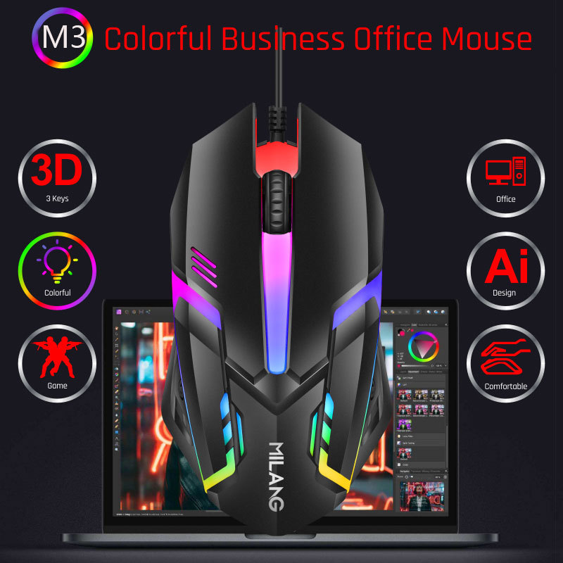Wired Gaming Mouse M3 with Colorful Glow - USB Mouse for Office and ...