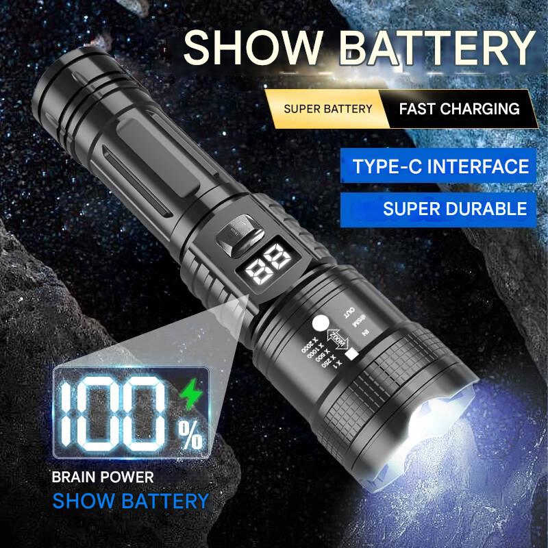 Tactical Flashlight - High-Intensity with Telescopic Zoom, Digital ...