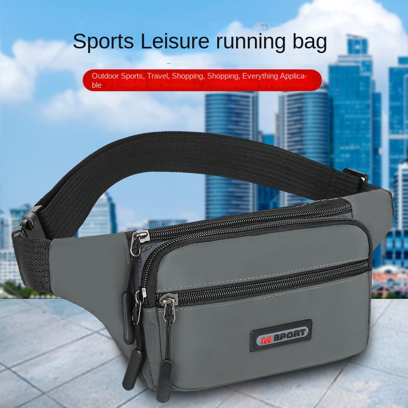 A men's multifunctional waist bag, durable and waterproof running waist ...