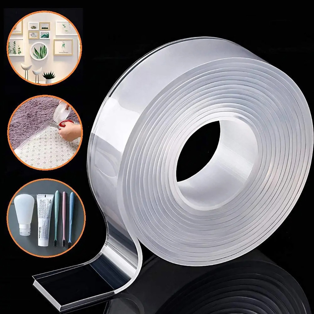 5m Double-Sided Nano Tape Strongly Sticky Washable Transparent Tape ...