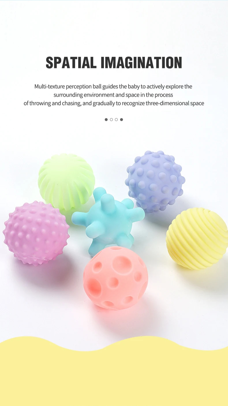 6pcs Sensory Balls for Babies – Textured Hand Touch Balls, Soft Massage ...