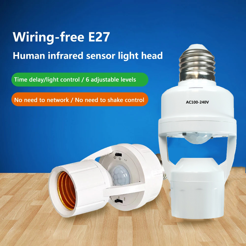 Switch Lamp Socket Adapter Converter Human Body Sensing Infrared Human ...