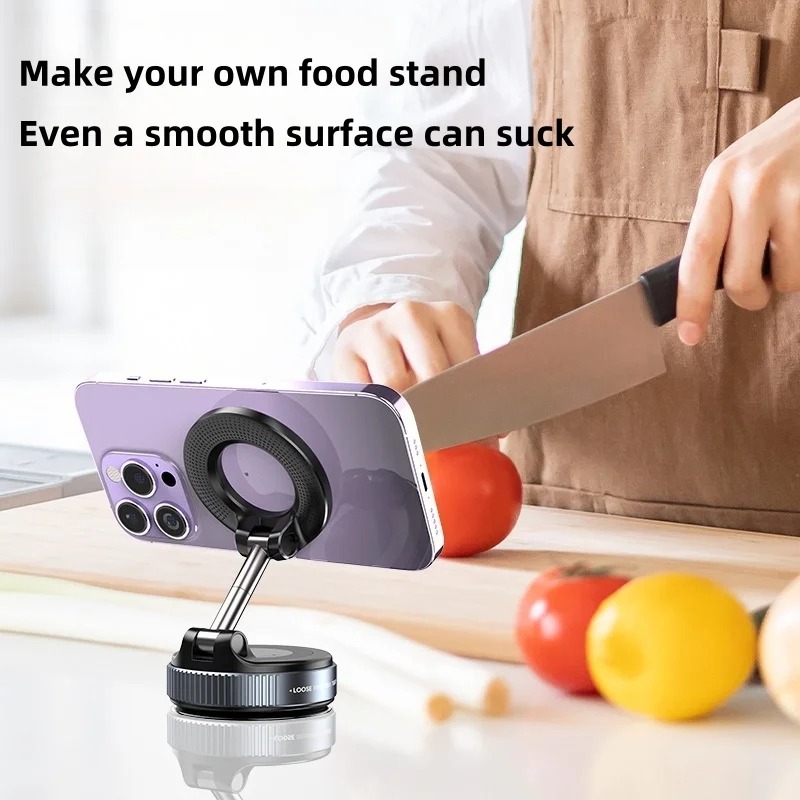 360° Adjustable Vacuum Magnetic Phone Bracket Foldable Car Mount with ...