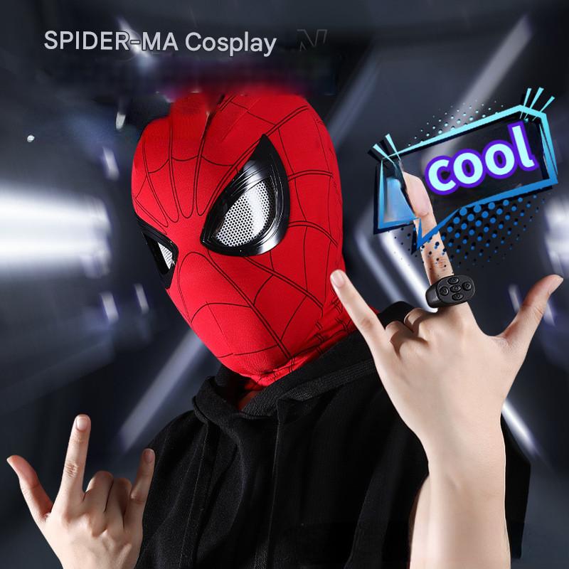 Spider Man Headpiece Remote Control Eyes Movable Adult Role-Playing ...