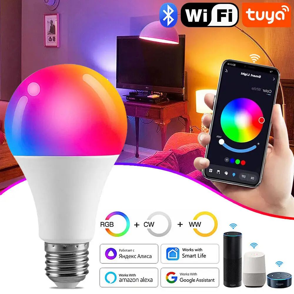 Tuya Smart LED Bulb E27 - RGB Dimmable WiFi/Bluetooth Light with APP ...