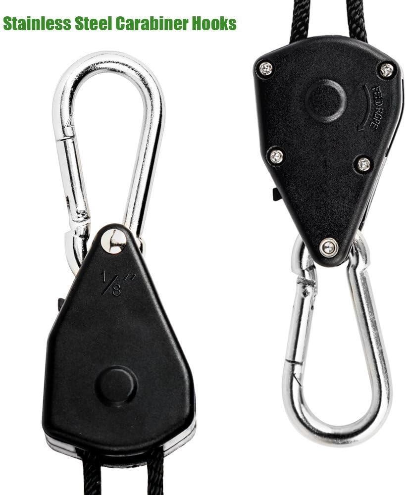 4-Pack Ratchet 1/8 Inch Adjustable Heavy Duty Binding Rope with ...