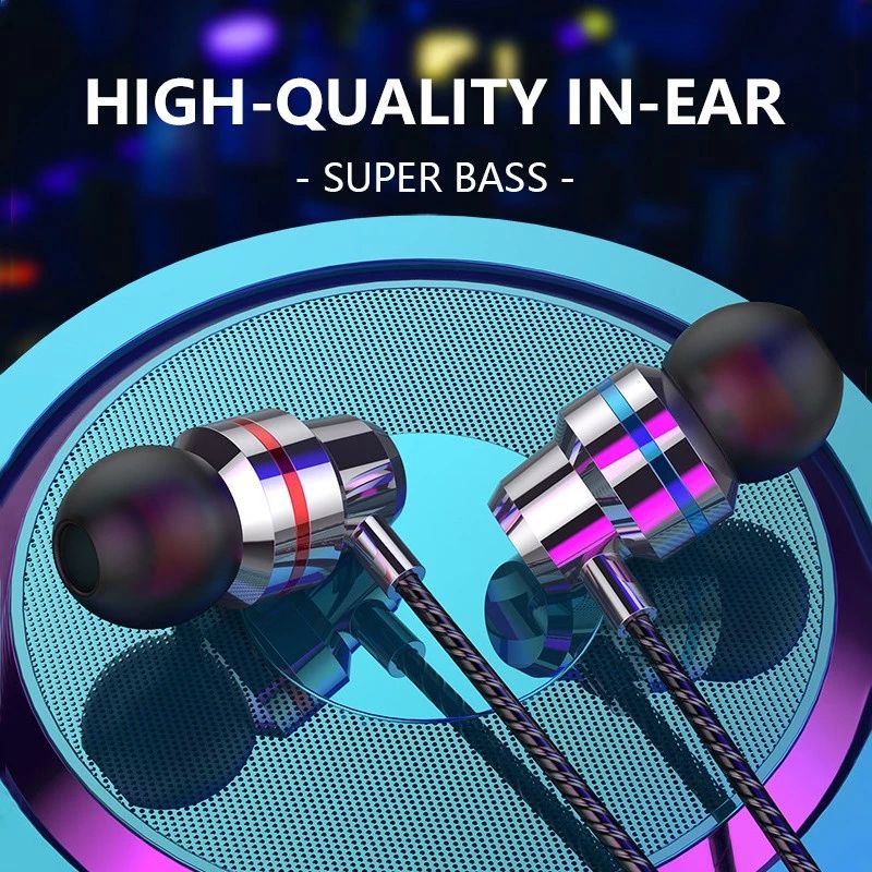 35mm Wired Earbuds Hifi Bass Waterproof In-ear Headphones Noise ...