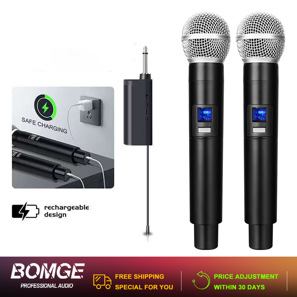 BOMGE Wireless Microphone UHF Professional Handheld Mic for Party ...