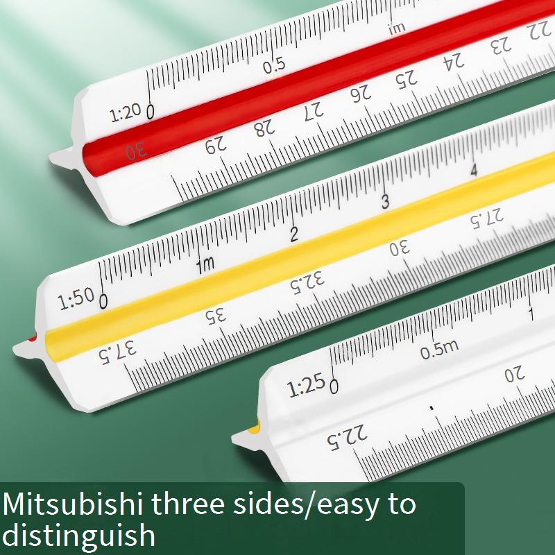 30cm Mitsubishi Multi-Purpose Triangular Scale Ruler - Versatile ...