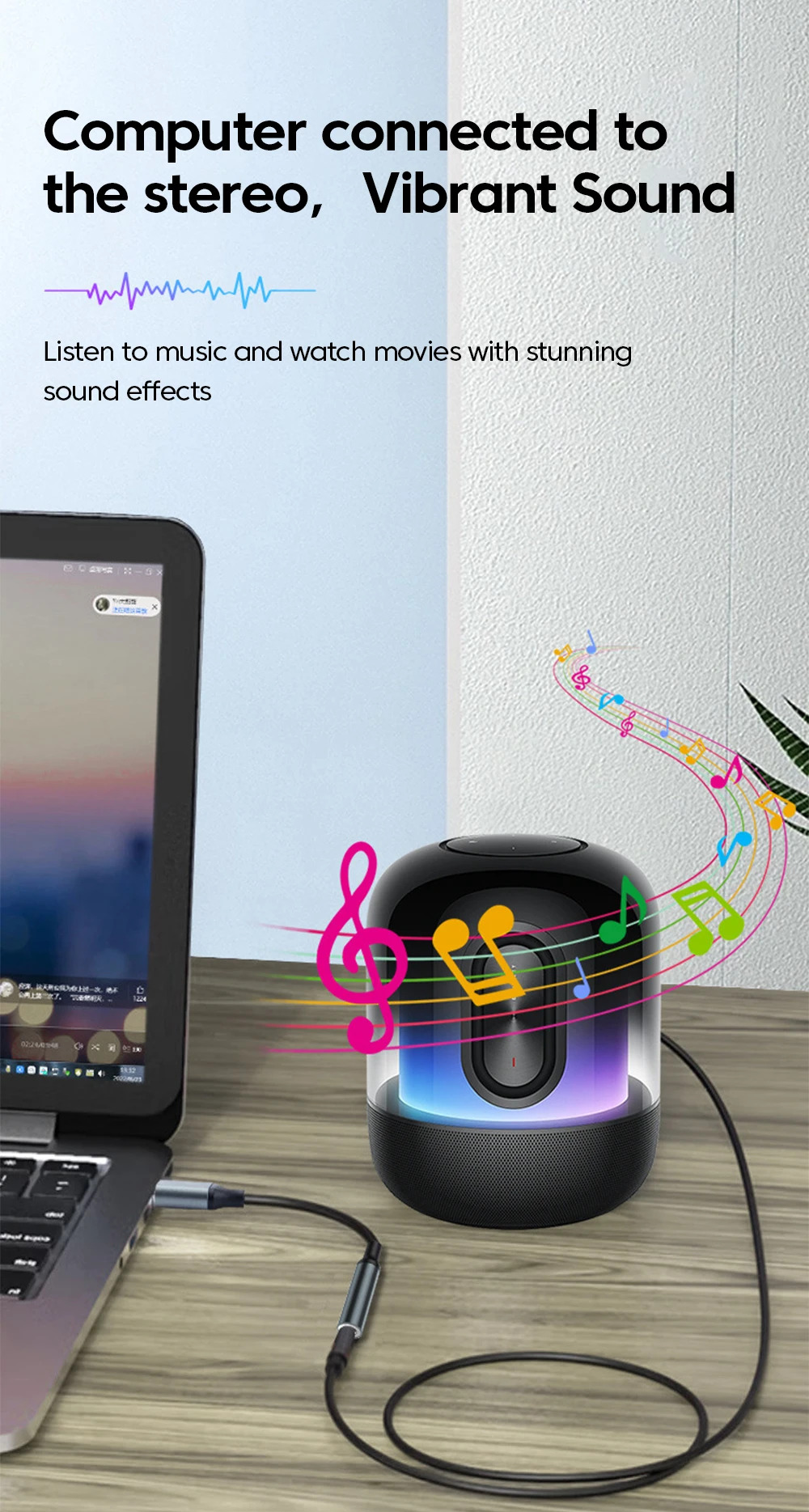 USB 3.5mm TRRS Aux Braided Cable Audio Adapter External Stereo Sound ...