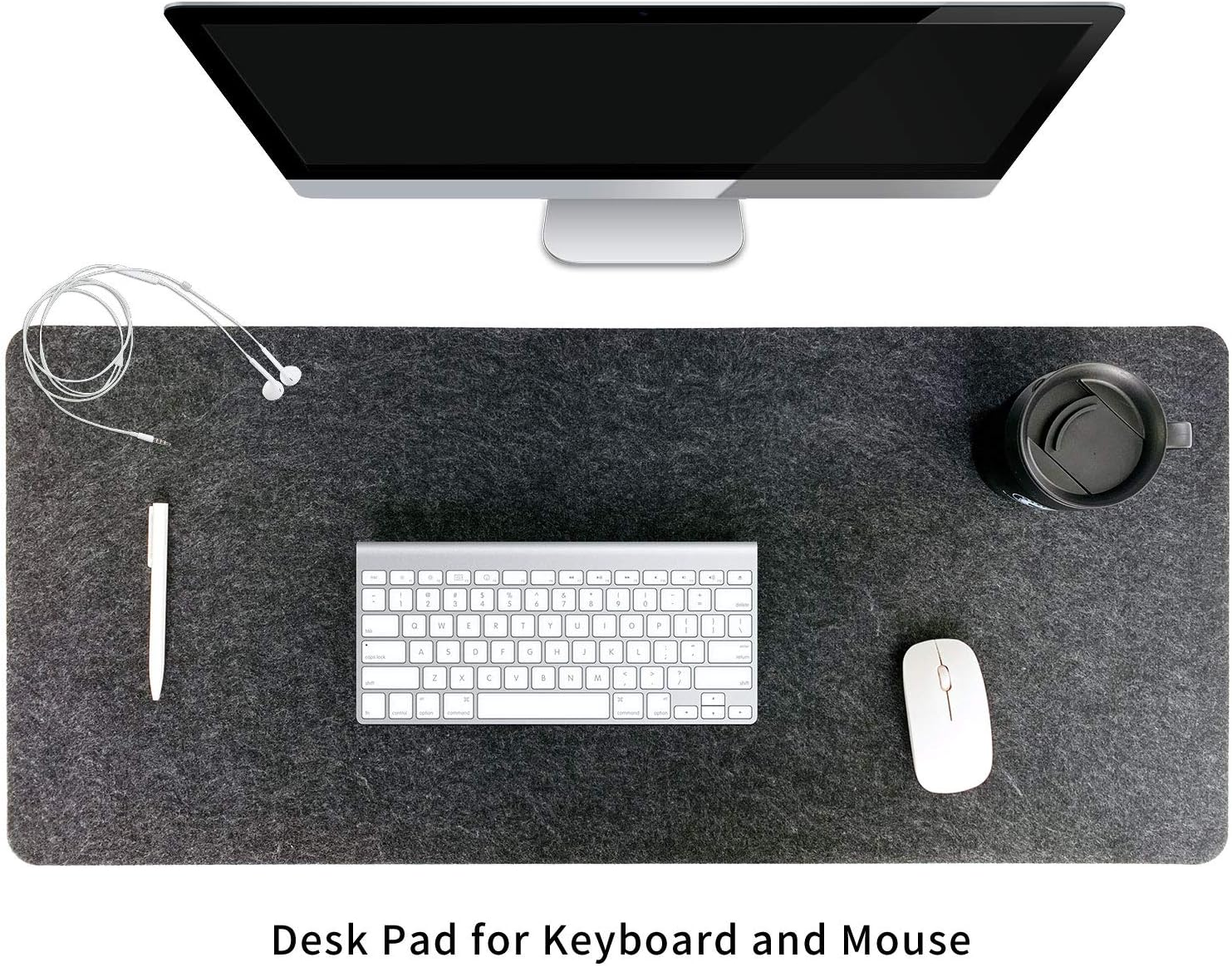 Felt Mouse Pad 80 x 40CM Minimalist Large Matte for Desktop Keyboard ...