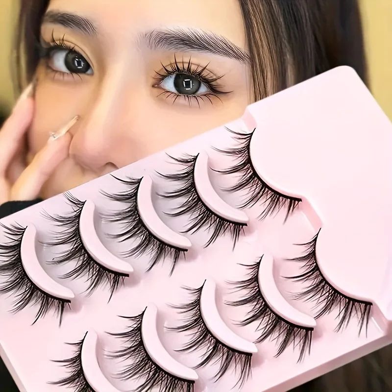 5 Pairs Of 3D False Eyelashes, Fluffy, Soft, Natural Cross-Shaped To ...