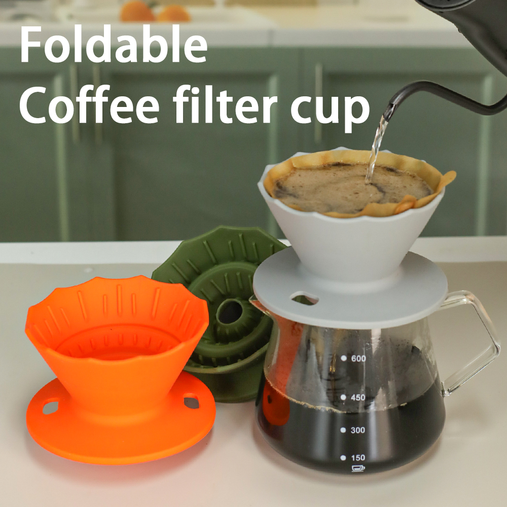 Foldable Coffee Filter Portable Silicone Drip Coffee Funnel Basket ...