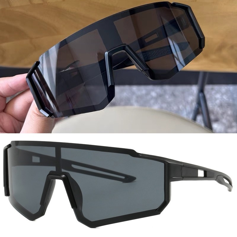 Black Frame Cycling Sunglasses For Men Women Riding Water Silver Lens ...
