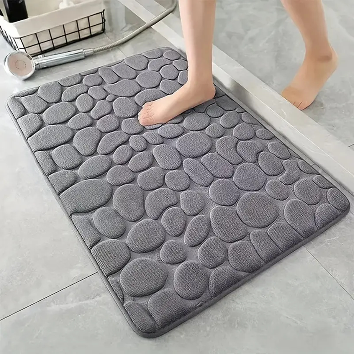 Anti-slip floor mat water-absorbent bathroom mat bath mat stone pattern ...