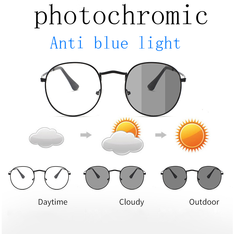 Photochromic Glasses Radiation Lens Dazzling Iron Frame 2 In 1 ...