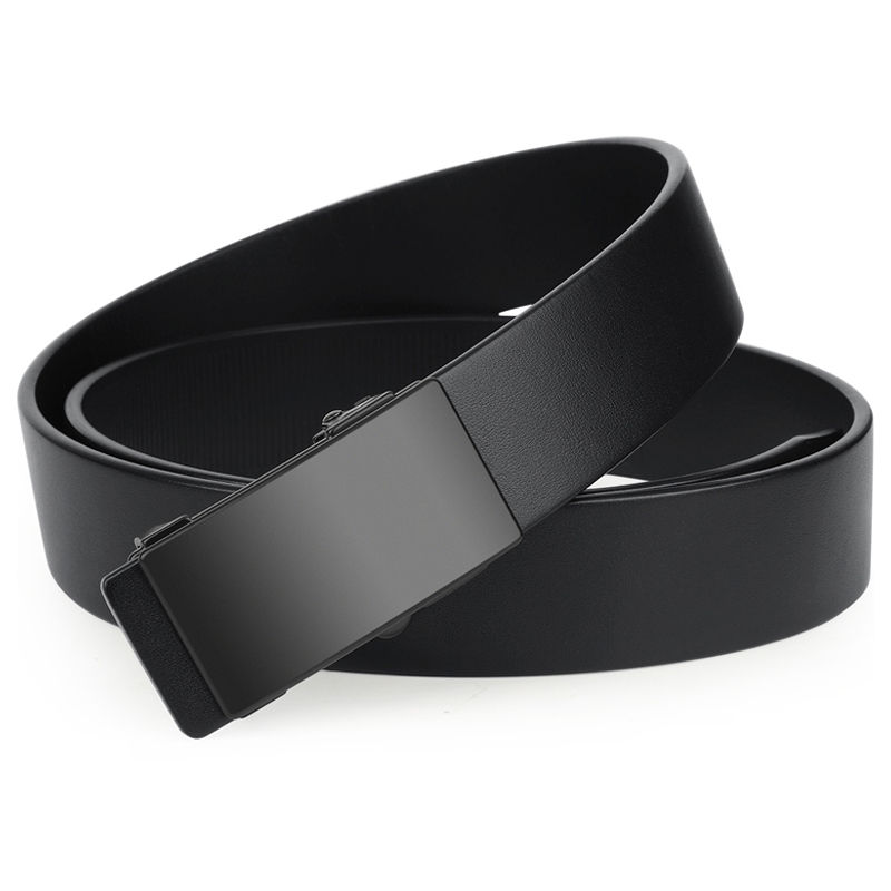Men's Genuine Leather Automatic Buckle Belt - Stretchable & Durable for ...