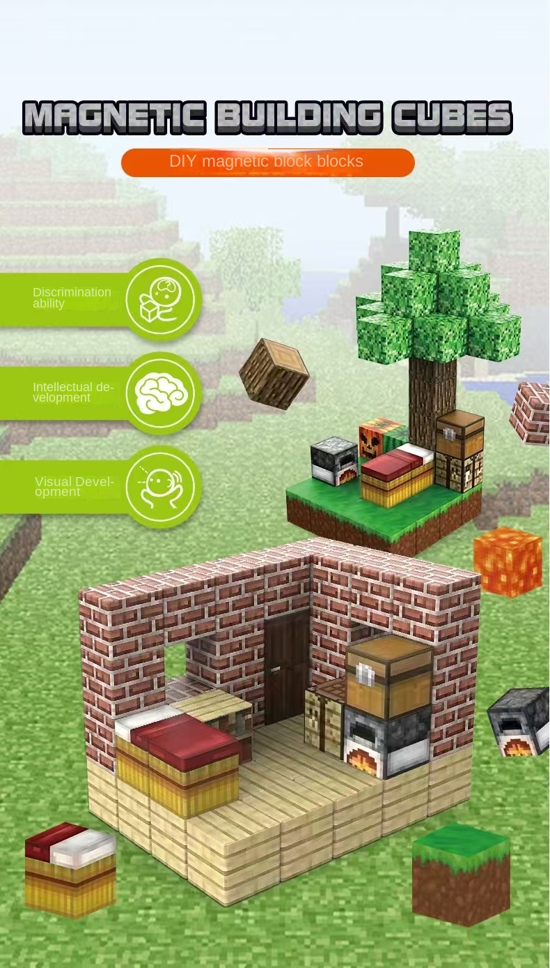 Assembling Magnetic Blocks for Mini Mc World Scene Model - Magnetic ...