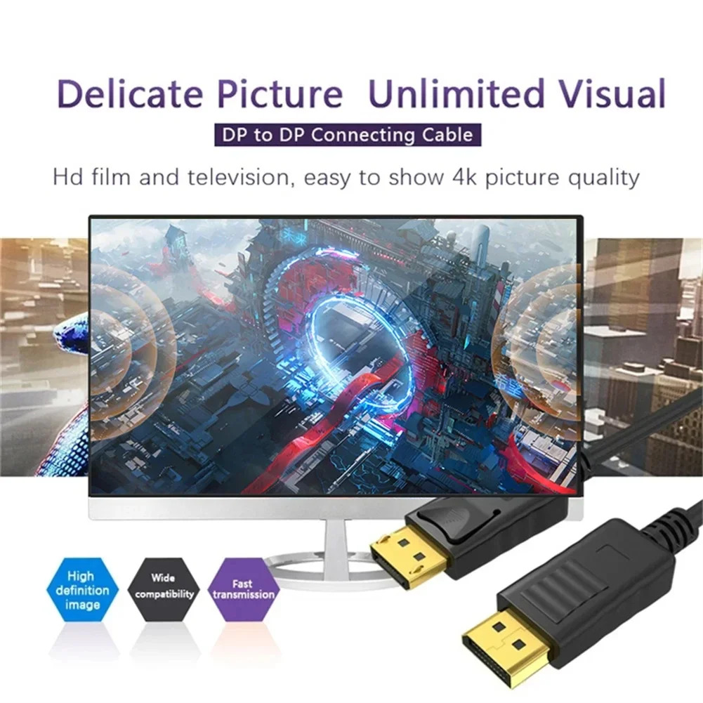 DisplayPort to HDMI Cable Adapter 1.8m 3m 4K HD Audio Video Computer ...