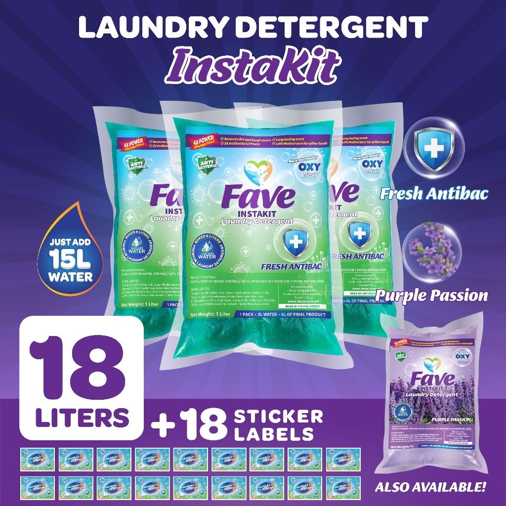 FAVE Instakit DIY Laundry Detergent Paste Just Add Water Makes 18L Oxy ...