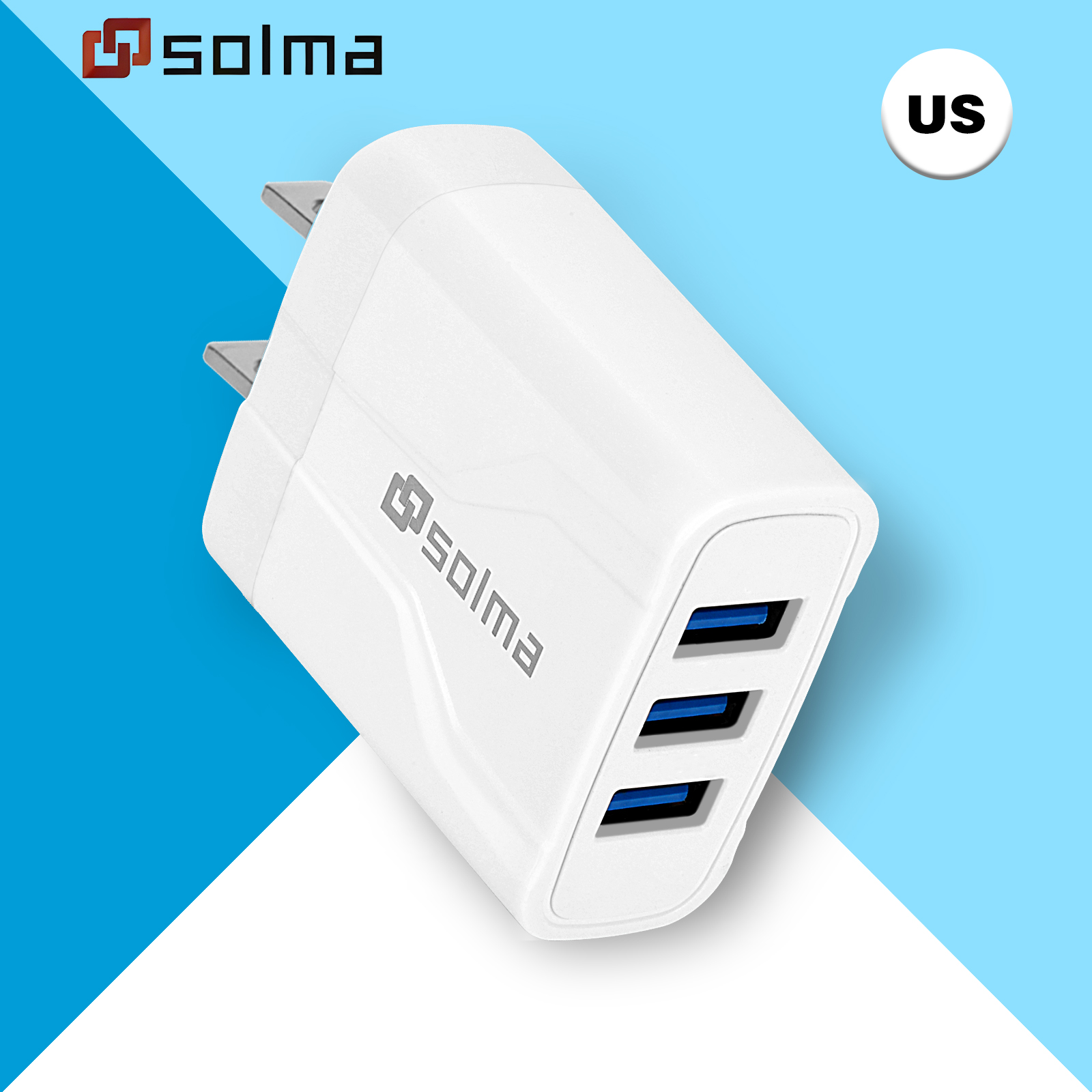 3-port for All Phone Travel Portable Mobile Plug Charger Power Adapter ...