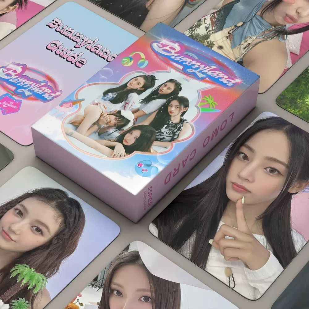 55pcs/Box NewJeans Photocards Bunny Land 1st Anniversary OMG LOMO Laser Card Collection Card ...