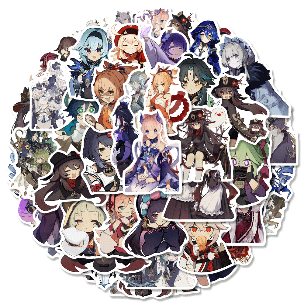100 pcs Unique Creative Anime Figure Illustration Stickers, Cartoon ...