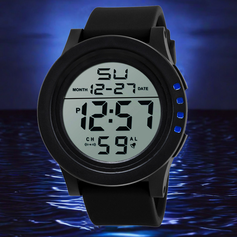 Unisex Round Digital Electronic Watch, Luminous Calendar Waterproof ...