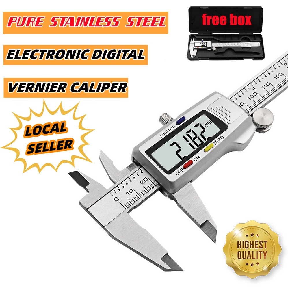 Pure stainless steel 0-150 mm 6 inch digital caliper LCD electronic ...