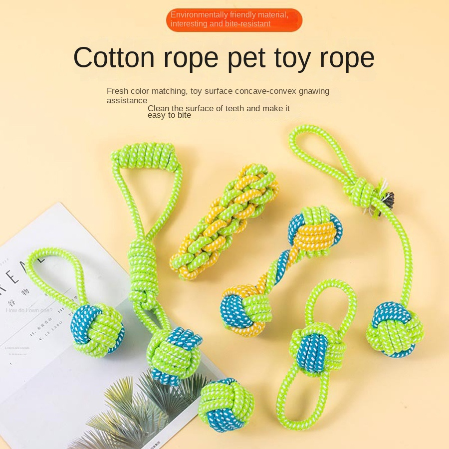 Pet Supplies Dog Cotton Rope Toy Molar Teeth Cleaning Dog Bite Rope ...