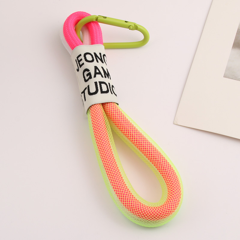 Creative Iridescent Braid Rope Keychain Carabiner Key Ring For Backpack ...