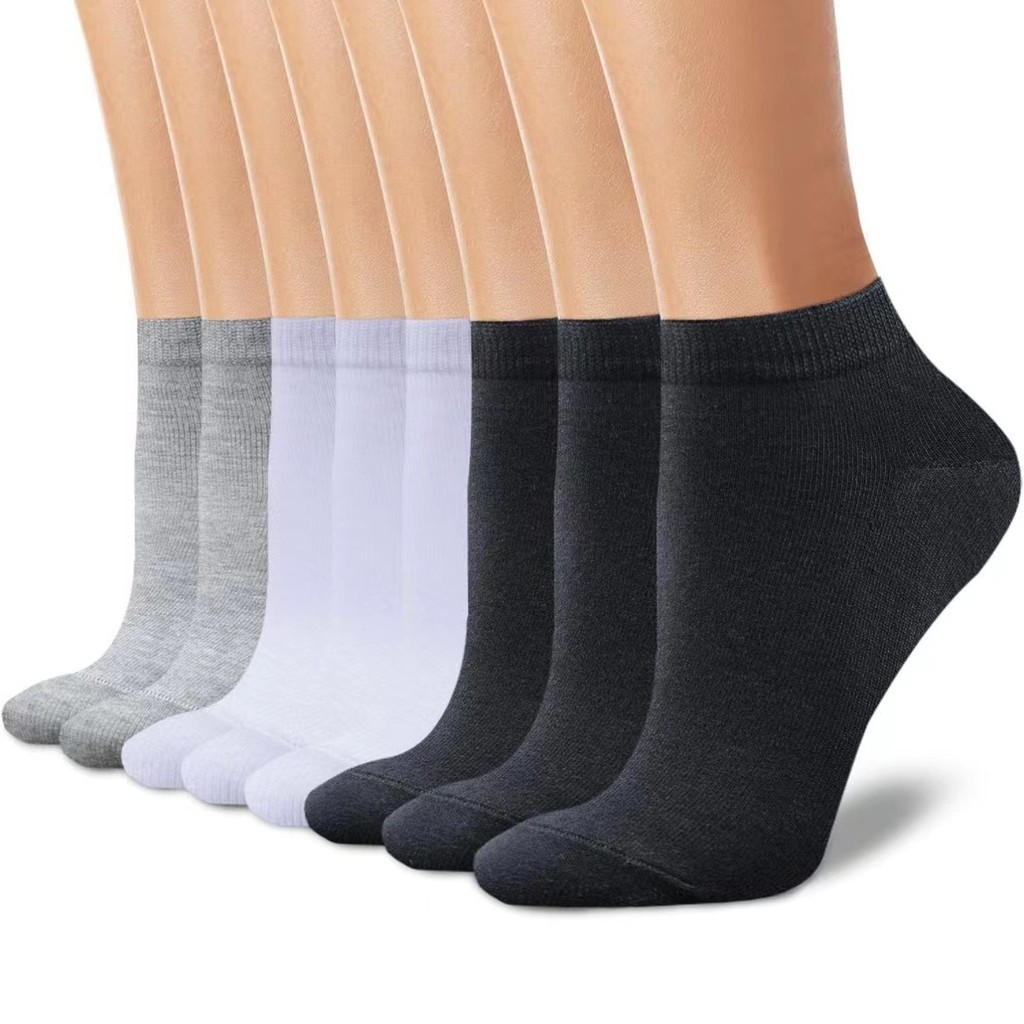 18 Pairs Set Men Women Style Knitted Men Women Style Black White Low ...