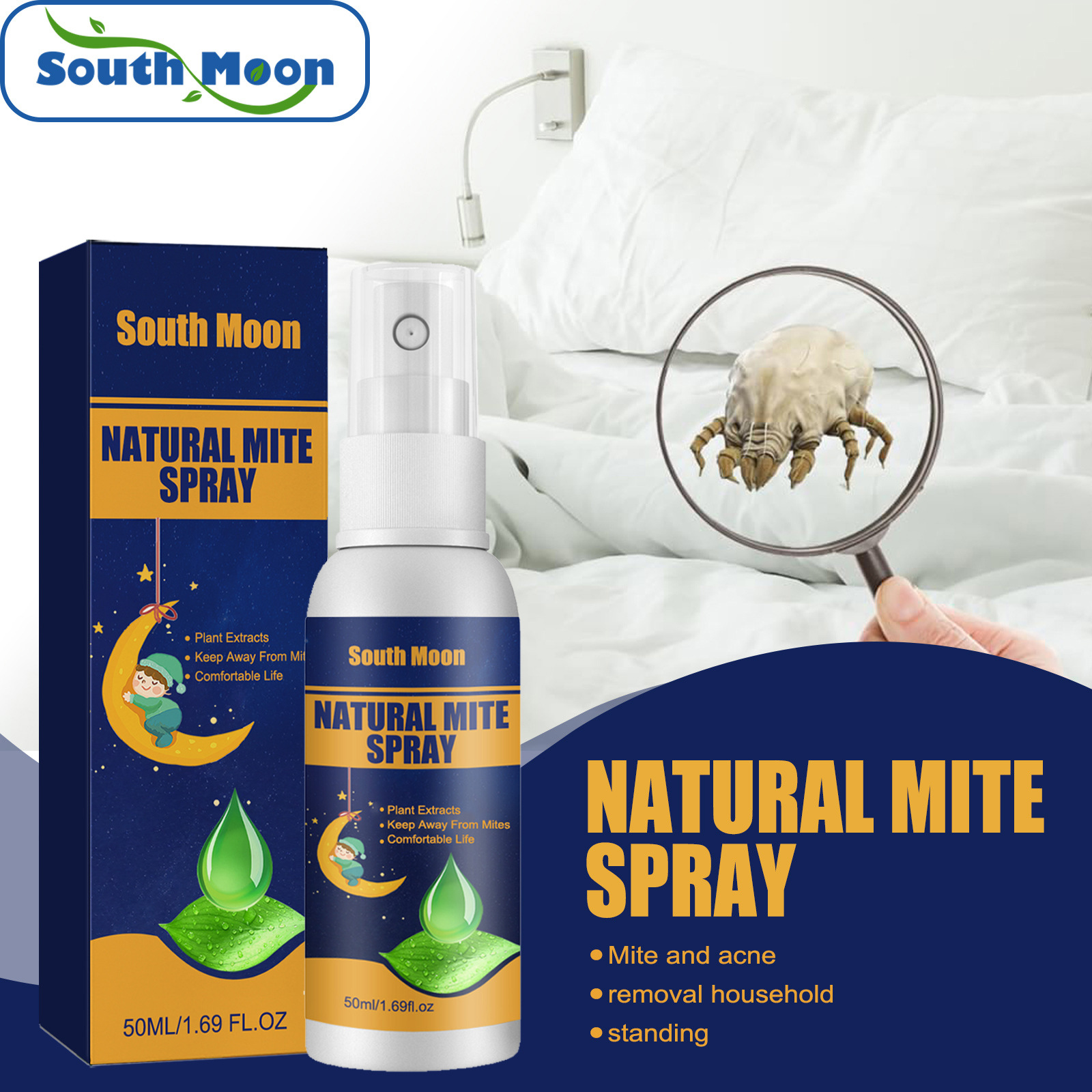 South moon mite removal spray for home bedroom sofa quilt fabric ...