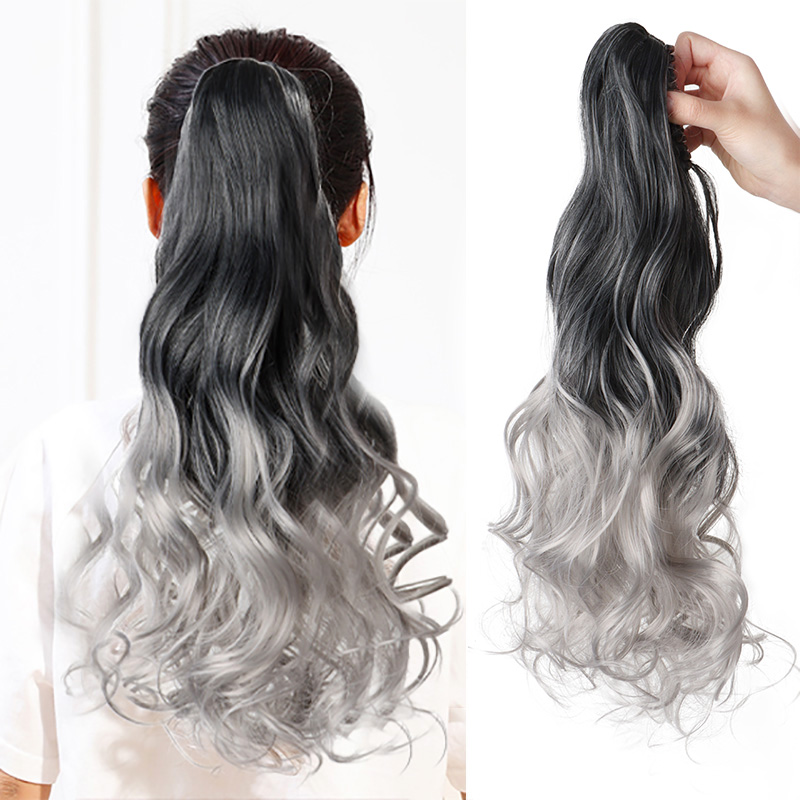 22 Inch Long Curly Hair Claw Ponytail Extension Soft Drawstring ...